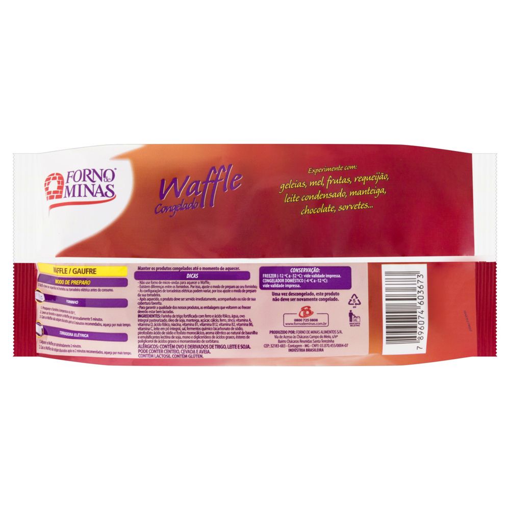 Waffle Forno Minas Tradicional Congelado 210g - Sao Luiz loja Virtual